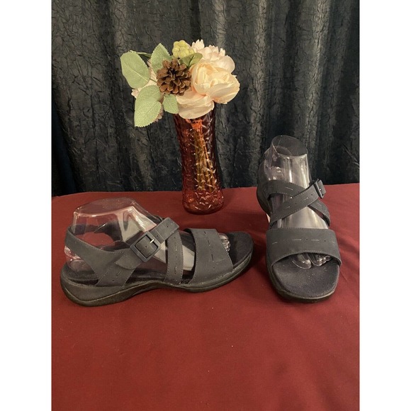 Clarks | Shoes | Clarks Springers Leather Slingback Sandal Navy Blue ...